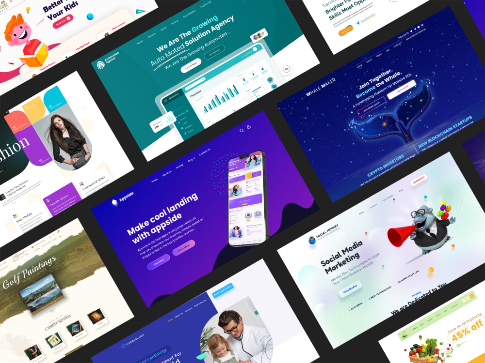 Home Page/Landing Page design for Website Development in Figma | Upwork