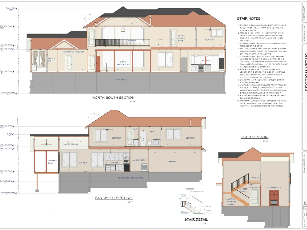 A complete house plan set (floor, found., exterior, roof, elec ...
