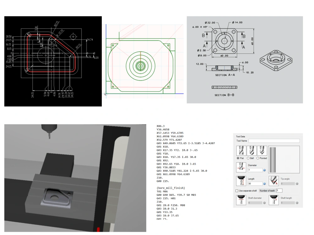 CAM programming, CNC simulation, NC code, draft analysis for CAD | Upwork