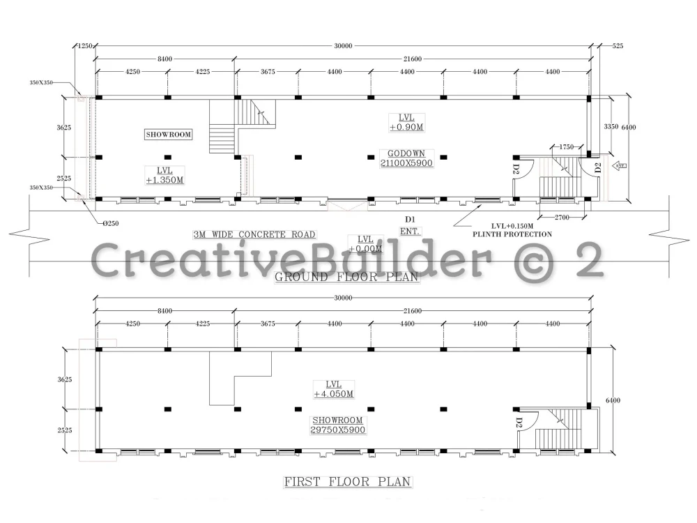 A commercial cum residential building floor plans & 3D View. | Upwork