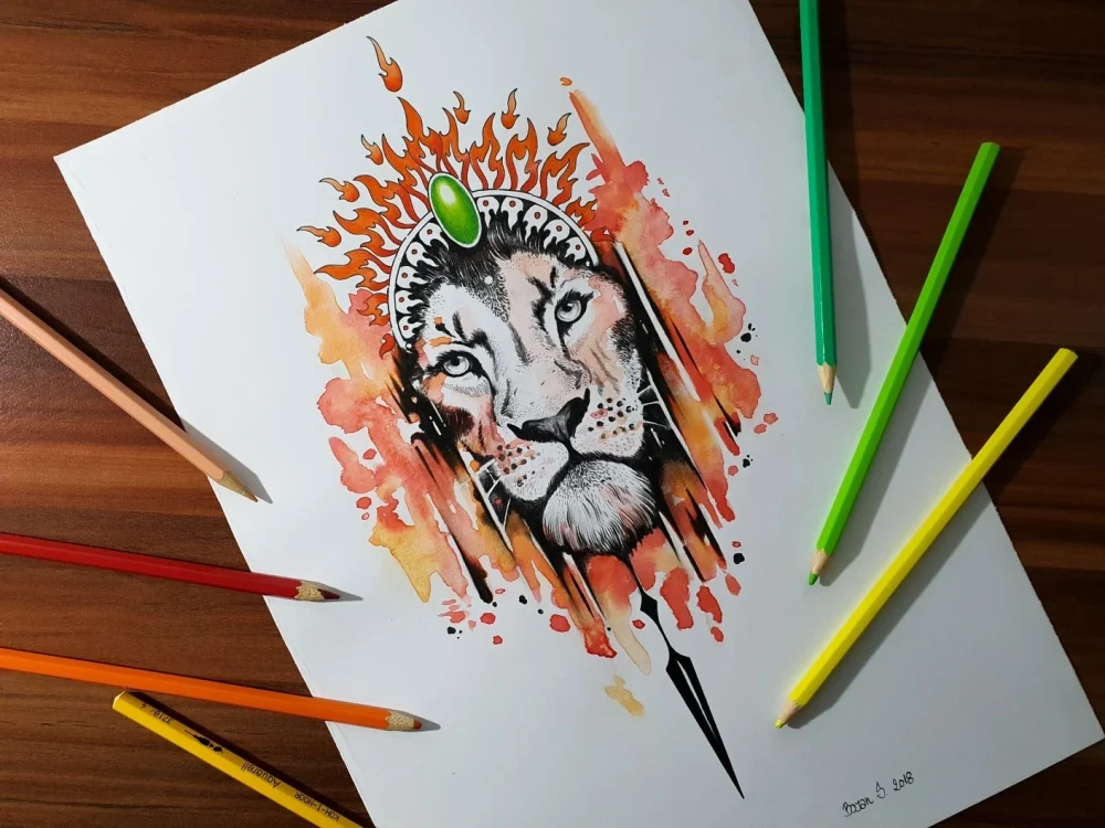 A custom color tattoo design | Upwork