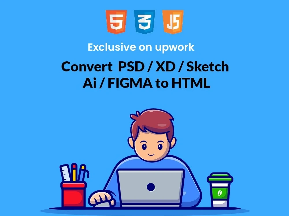 PSD/Figma/Ai/XD to HTML responsive bootstrap 4 / HTML CSS website design | Upwork