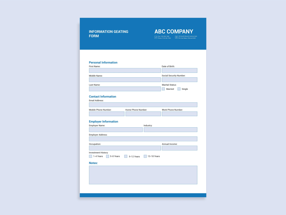 An interactive fillable pdf form design | Upwork