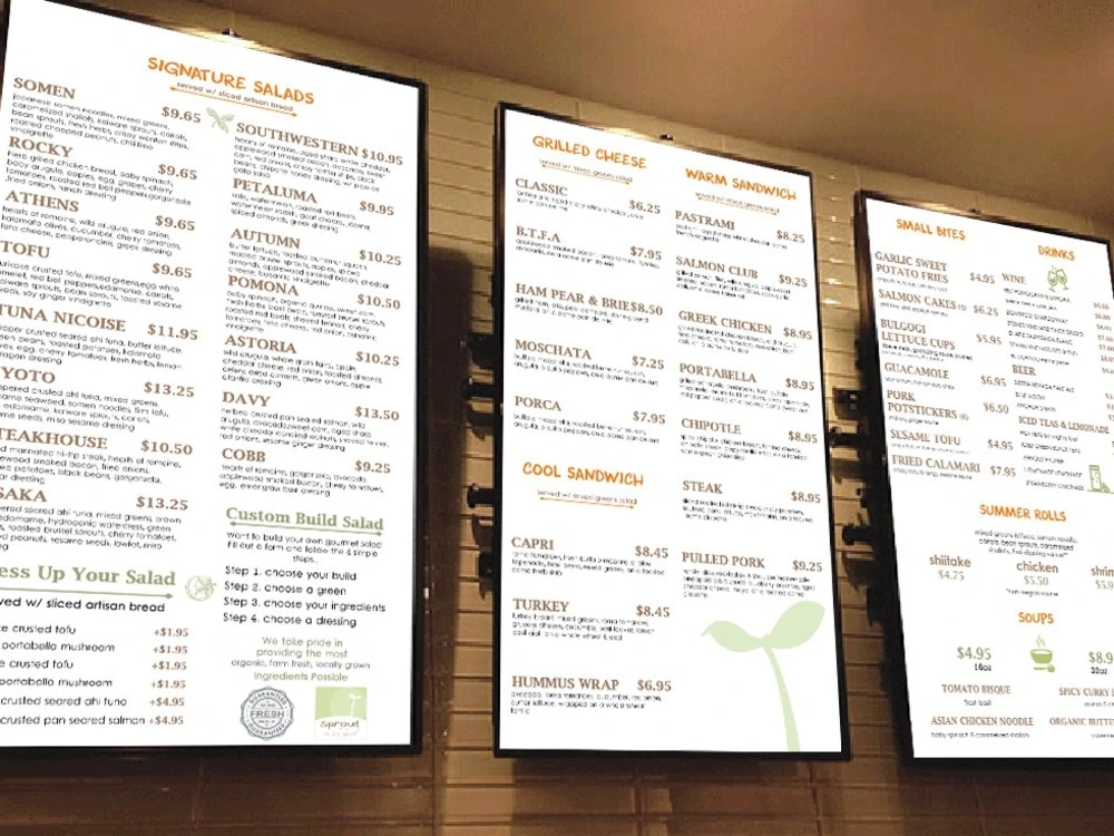 Animated digital signage menu board | Upwork