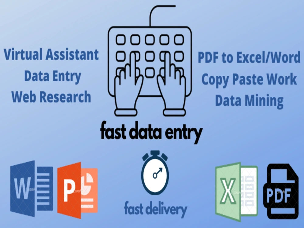 Fast, accurate, timely data entry, web research, typing and copy paste | Upwork
