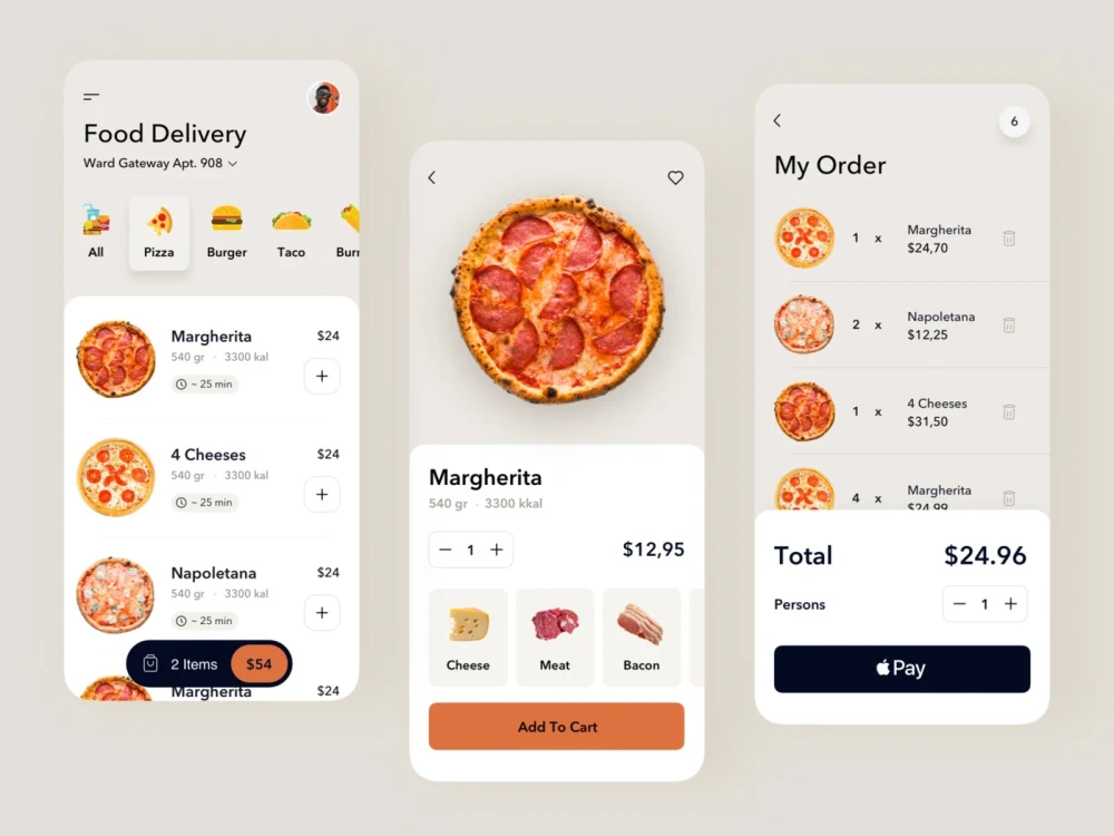 An application design concept (3 screens) | Upwork
