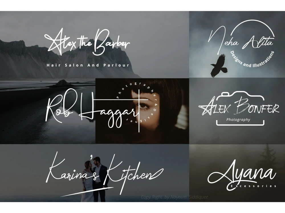 Signature handwriting scripted logo and watermark | Upwork