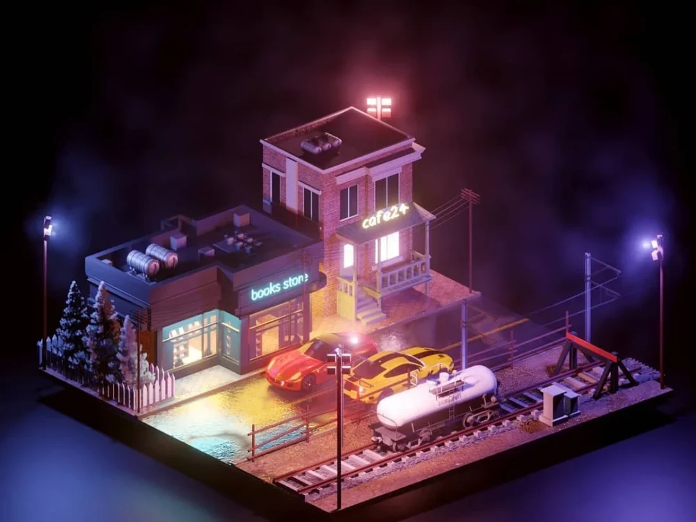 A fantastic isometric artwork in 3d | Upwork