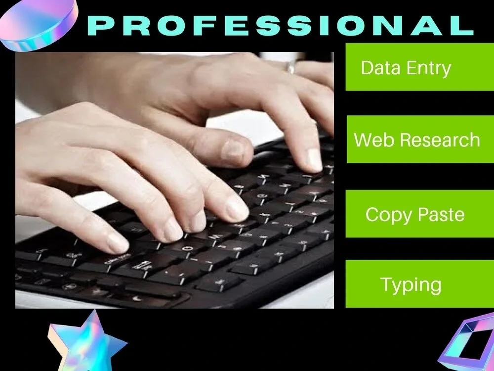 An expert for data entry, web research, typing, and copy-paste projects ...