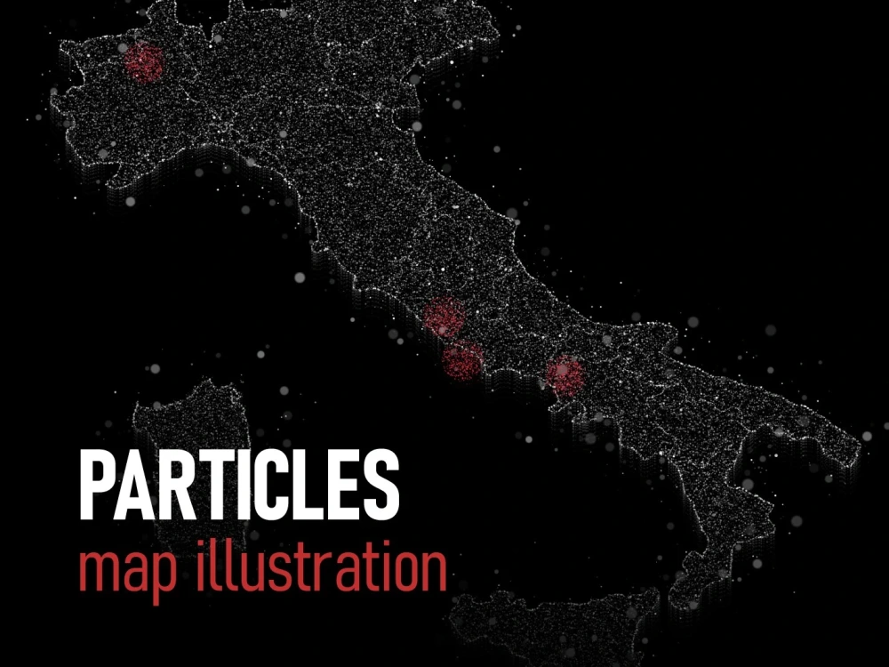 An abstract map illustration made of neon particles | Upwork