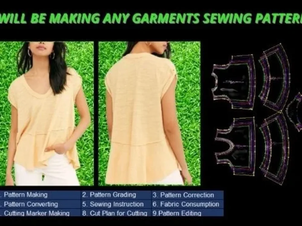 Garments sewing pattern /DXF & PDF file | Upwork