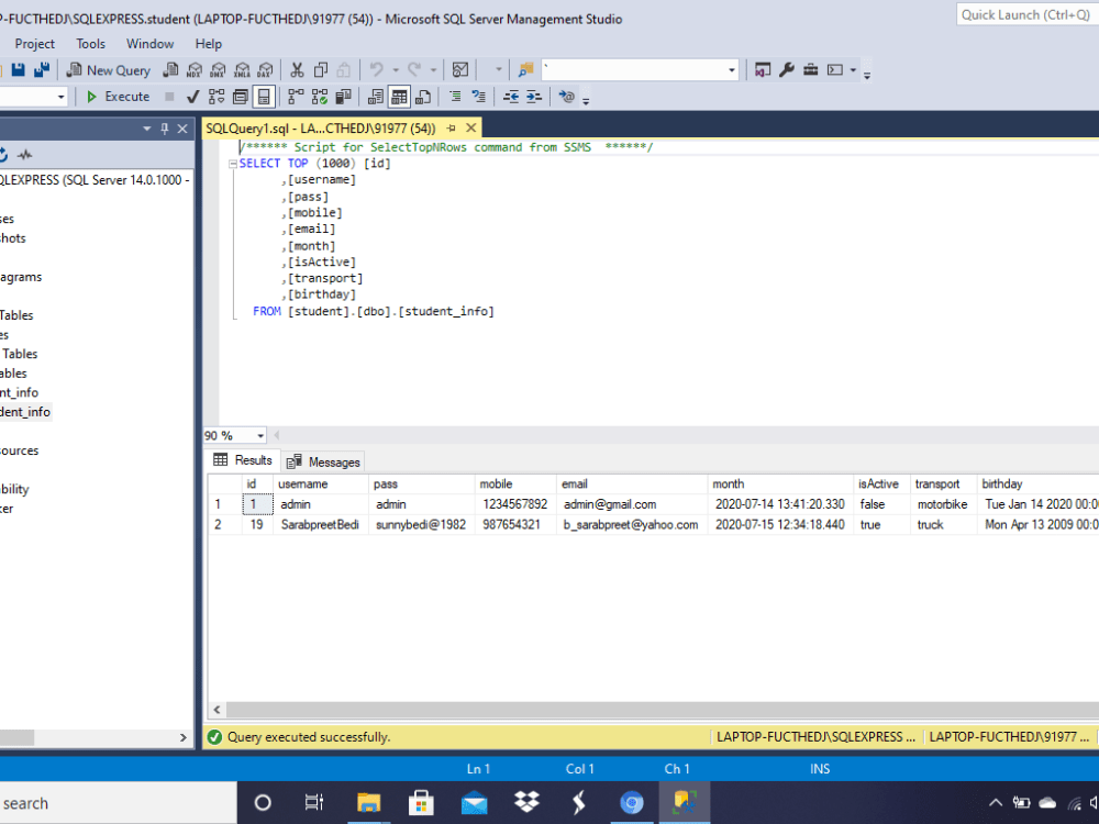 Database design and queries development for desktop application | Upwork