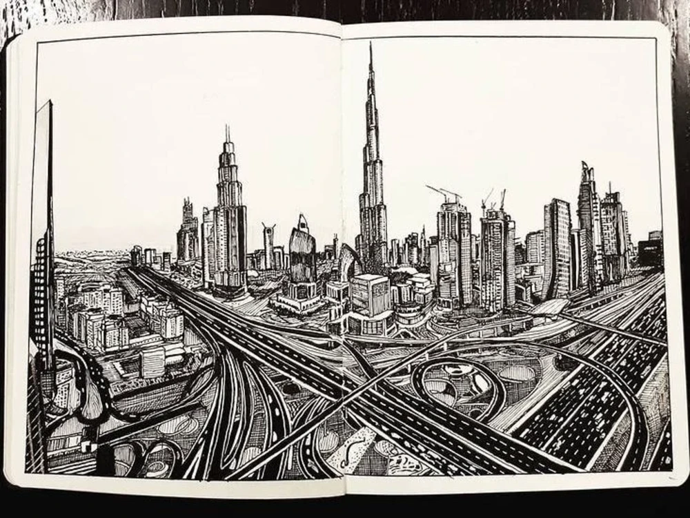 A highly detailed architectural perspective drawing | Upwork