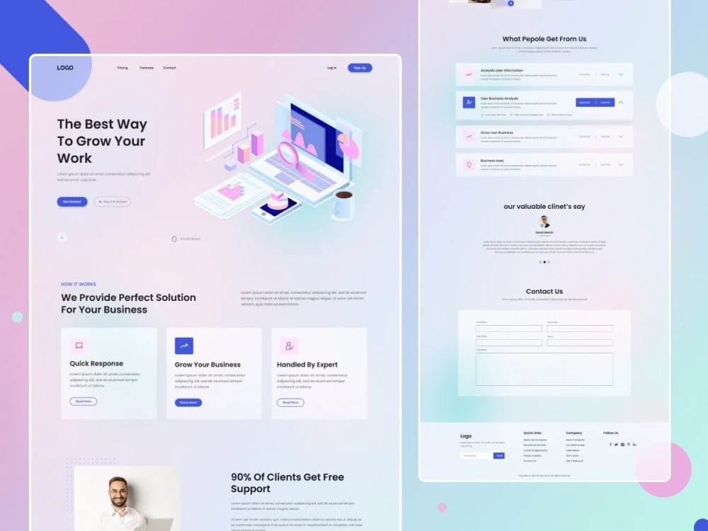 Web UI/UX template in Figma, adobe xd, or photoshop PSD | Upwork