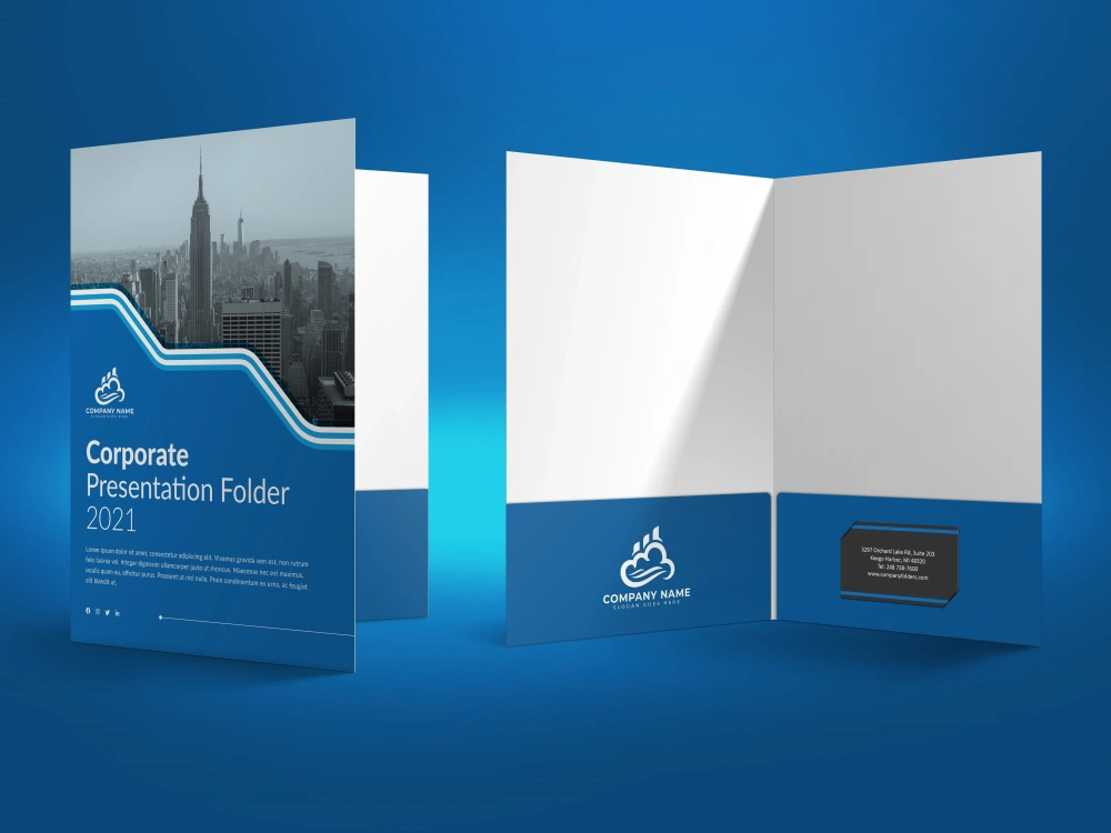 An eye-catching, modern, corporate presentation folder | Upwork
