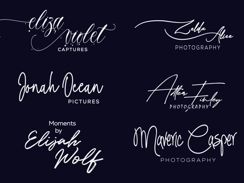 An attractive scripted, cursive, handwritten signature logo for any ...