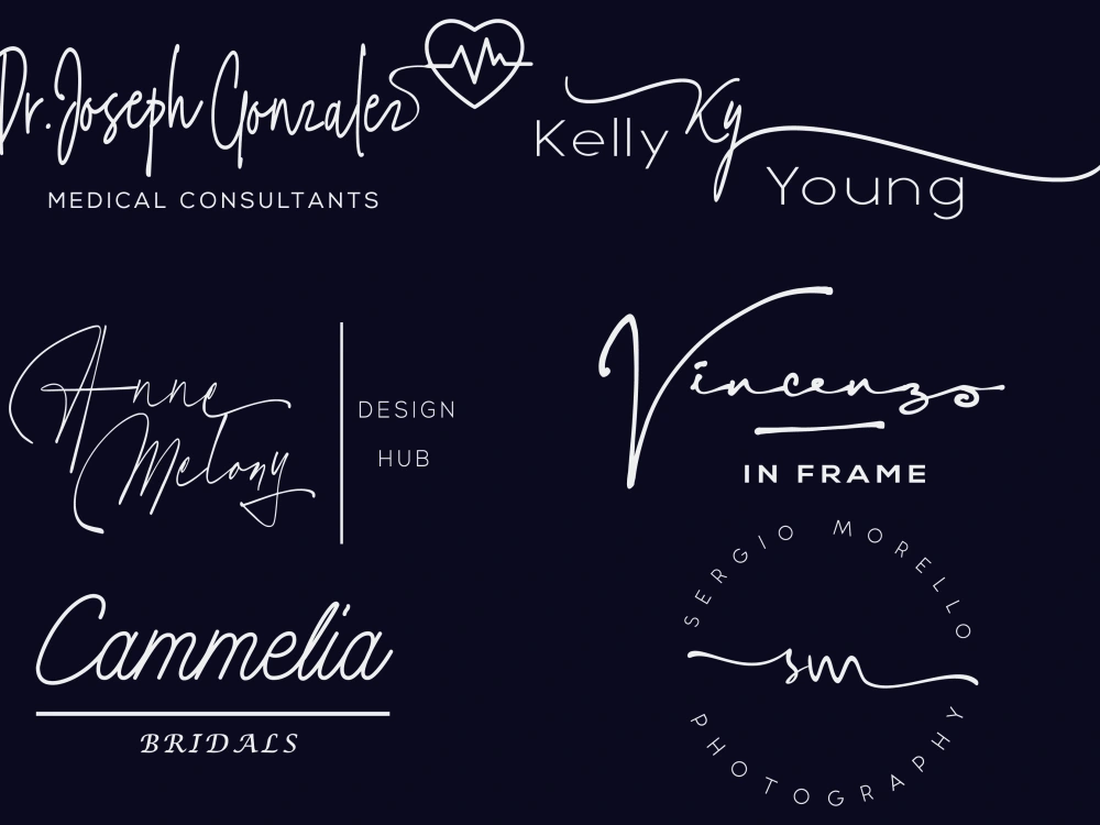 An attractive scripted, cursive, handwritten signature logo for any ...