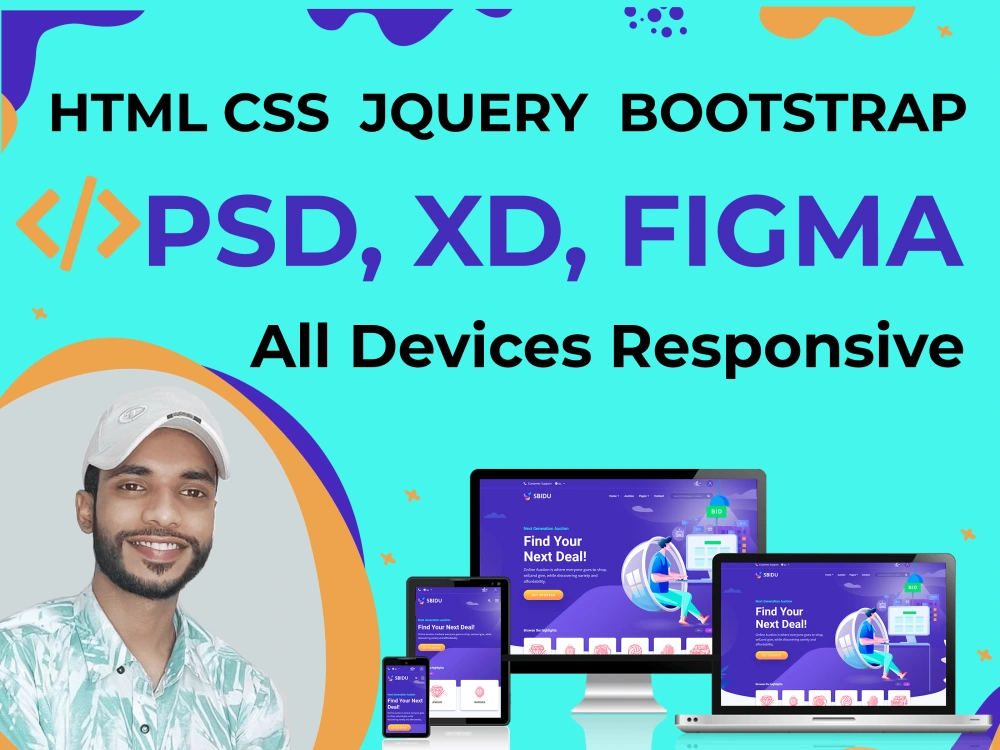 PSD, XD, Figma to HTML responsive with bootstrap | Upwork