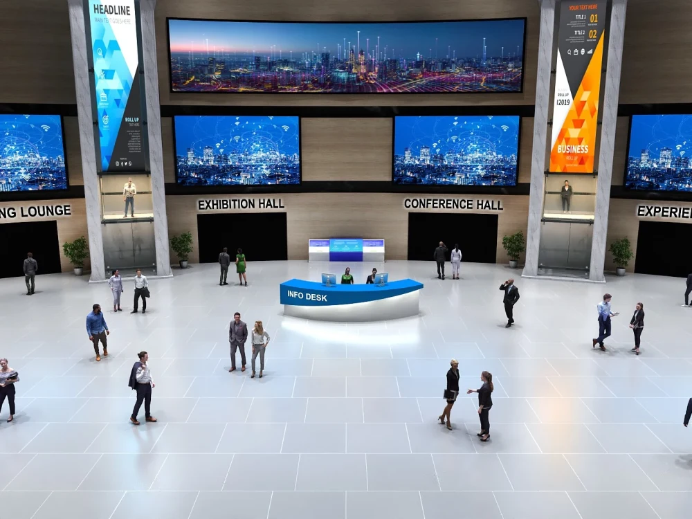 Full set of 3d virtual Lobby, Conference, exhibition, stand ,booth ...