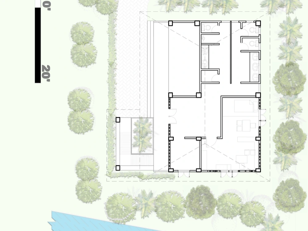 Photoshop render of your section, elevation, plan, site plan within a ...