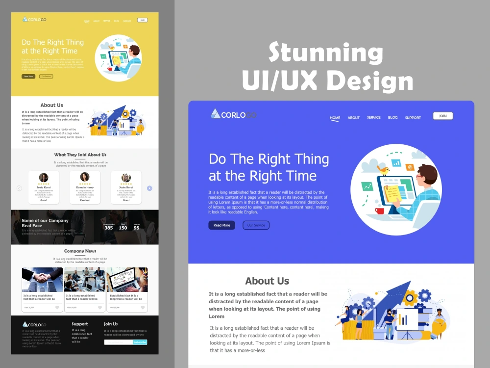 A creative, unique, and responsive website UI UX design in Xd PSD | Upwork
