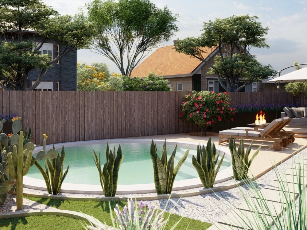 A professional 3D Landscape Design for your backyard, patio, pool | Upwork
