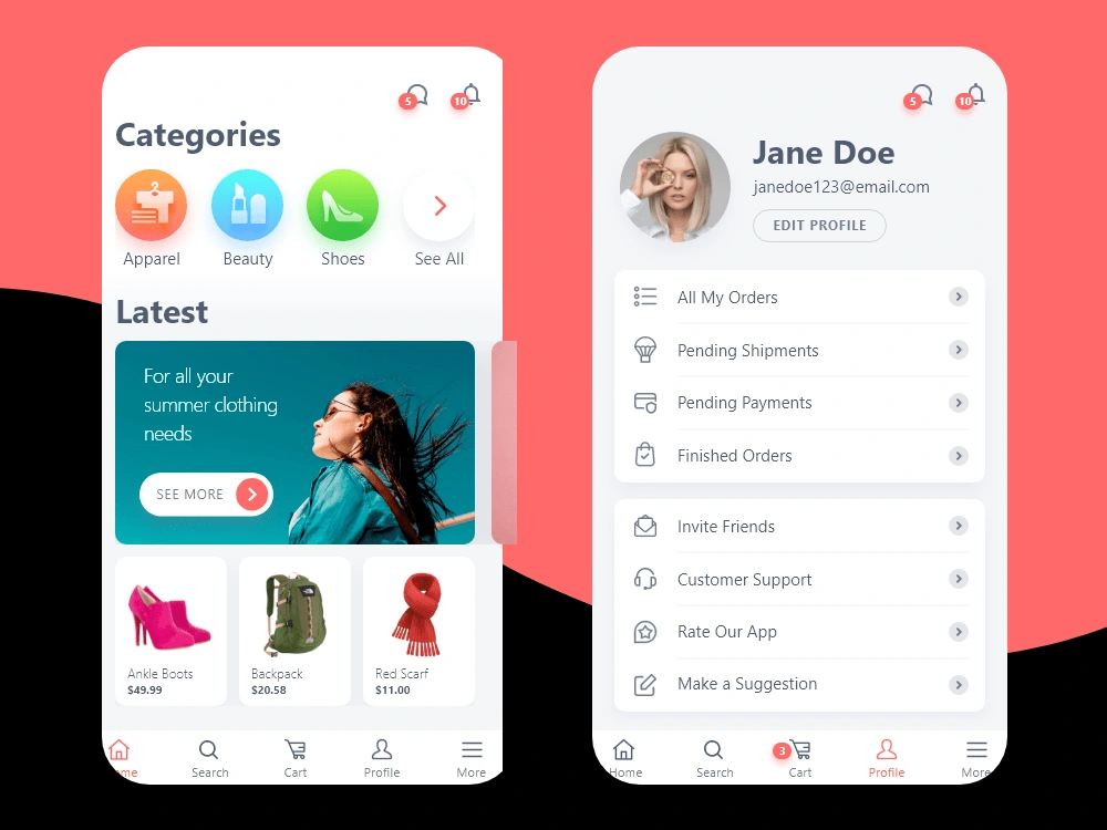 Mobile application Ui/Ux design in Figma / Adobe XD | Upwork
