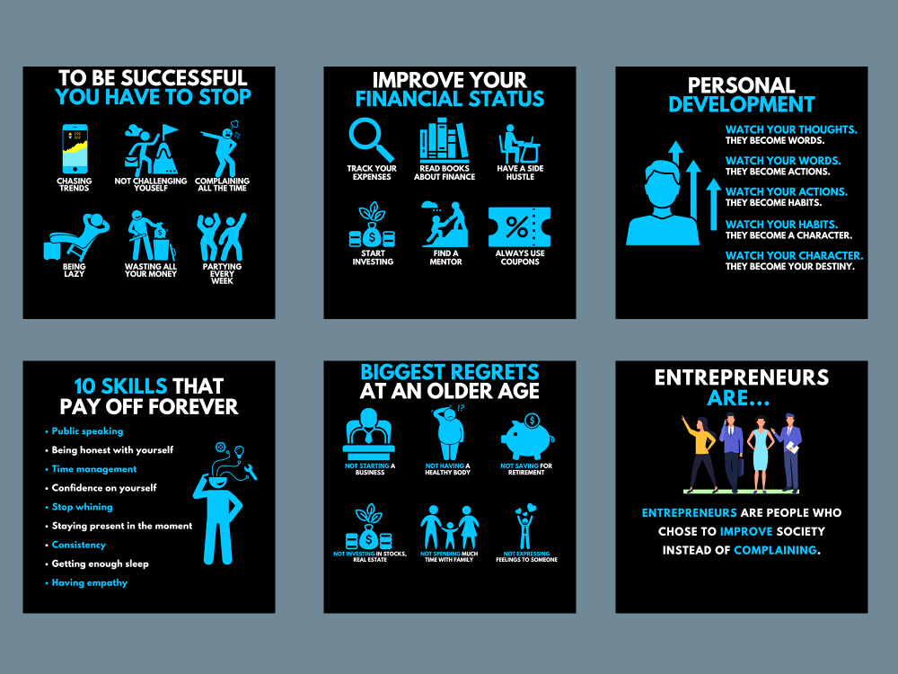 300 Business Success tips Infographics for Instagram | Upwork