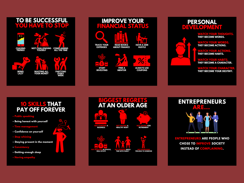 300 Business Success tips Infographics for Instagram | Upwork