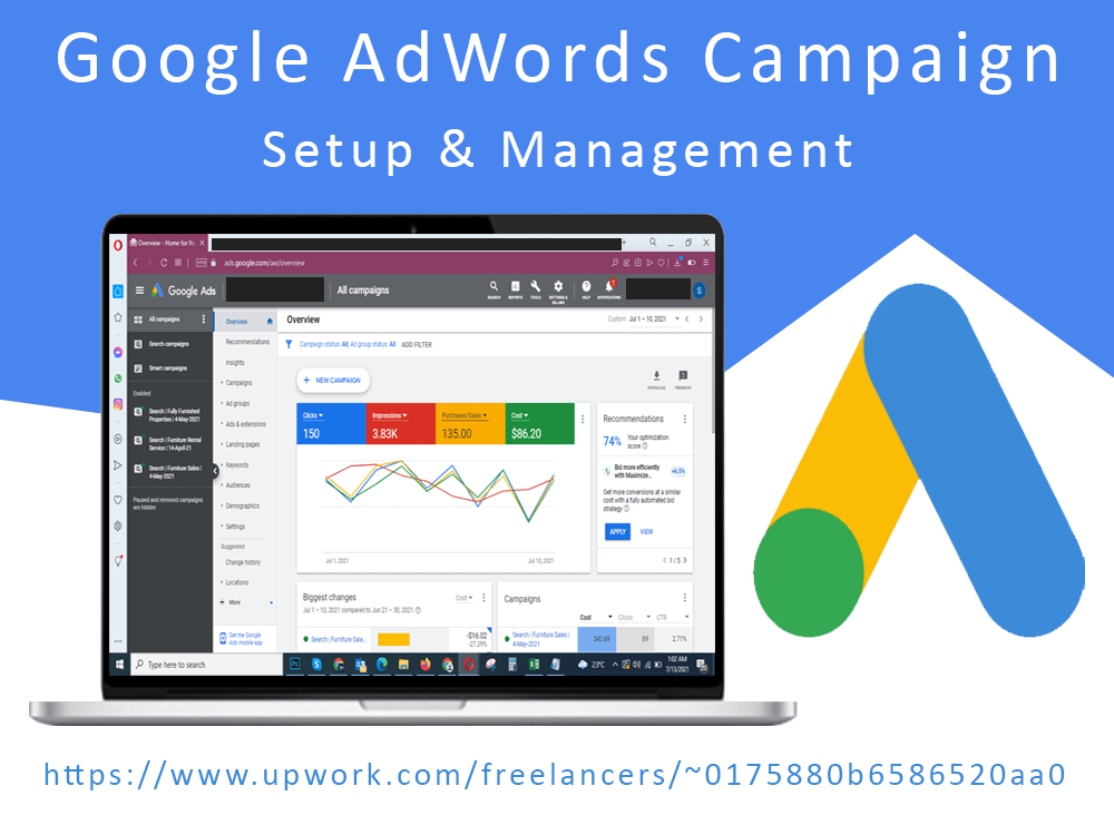 Google AdWords Campaign and Ads Management | Upwork