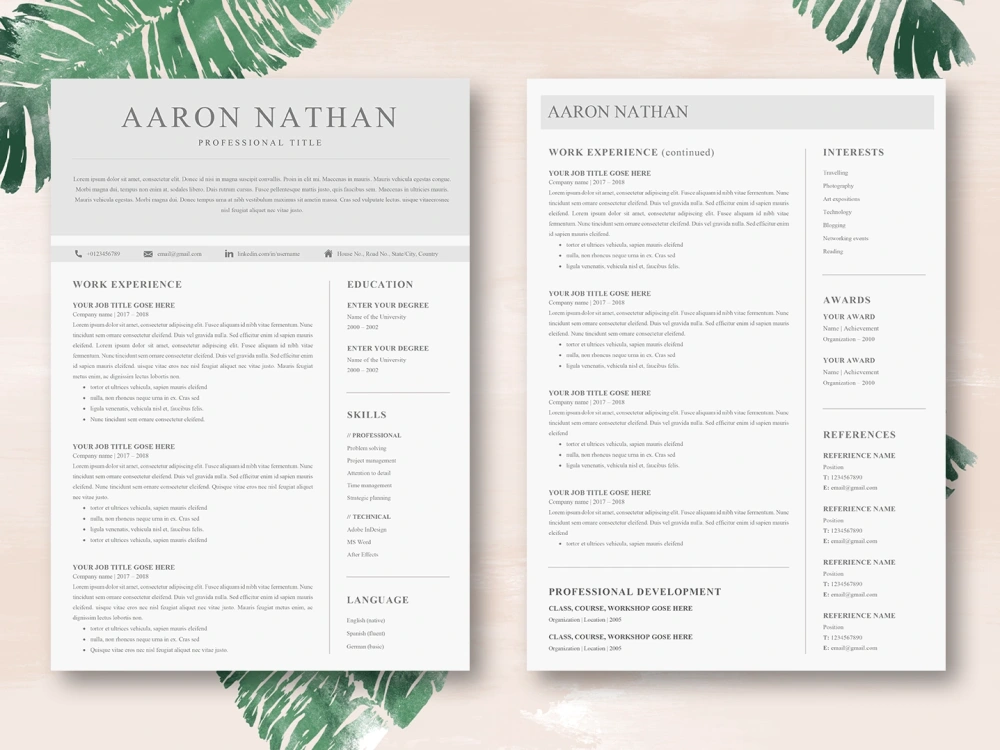 A professional Resume / CV design in Microsoft word | Upwork