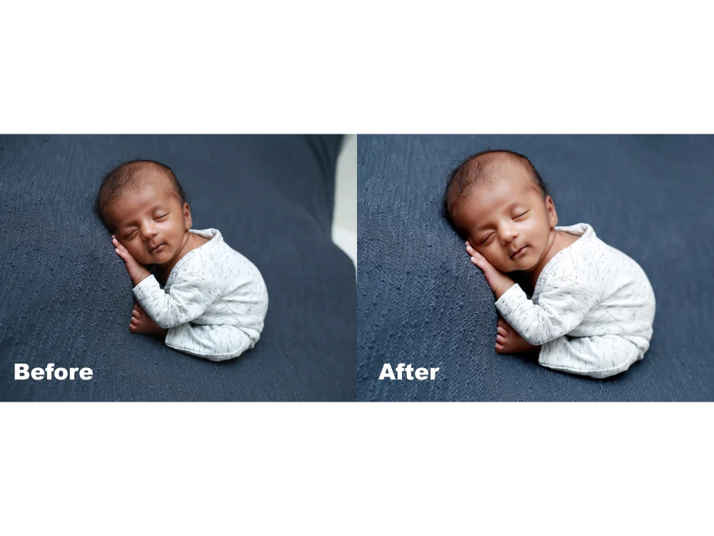 A neat and clean baby face retouched. | Upwork