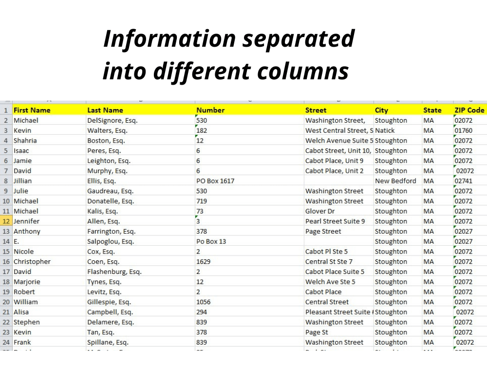 Single line text information into multiple columns | Upwork