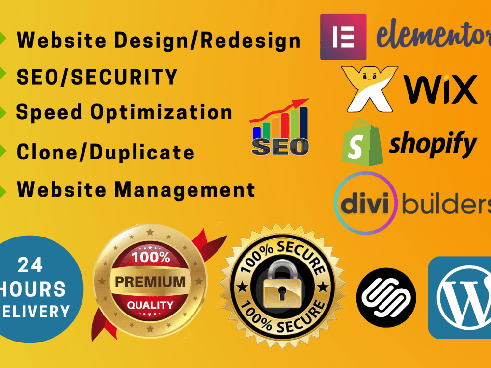 Professional website design or redesign wordpress wix squarespace shopify | Upwork