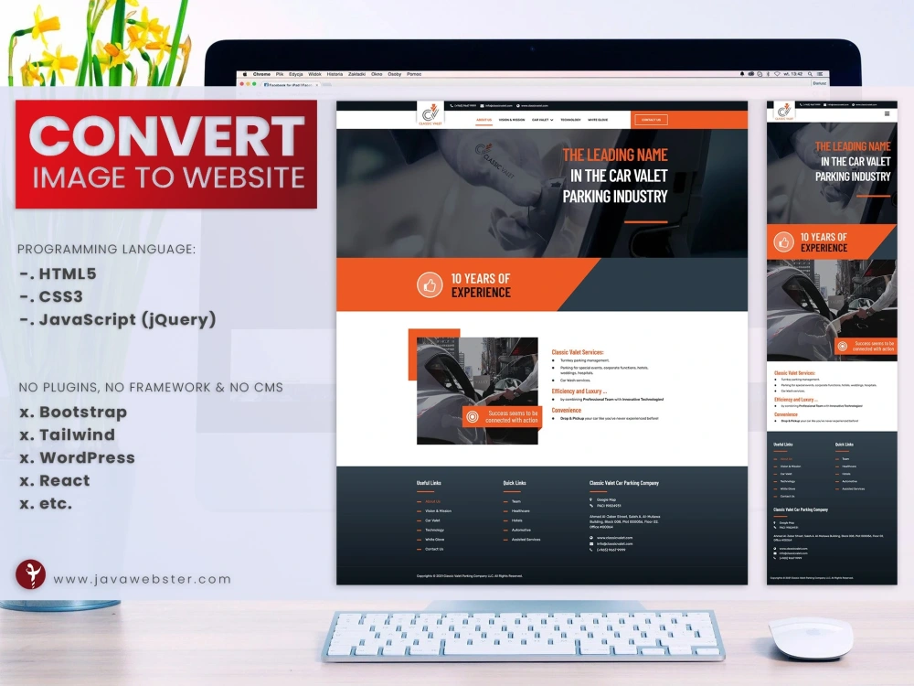 Web with pure HTML and CSS | Upwork