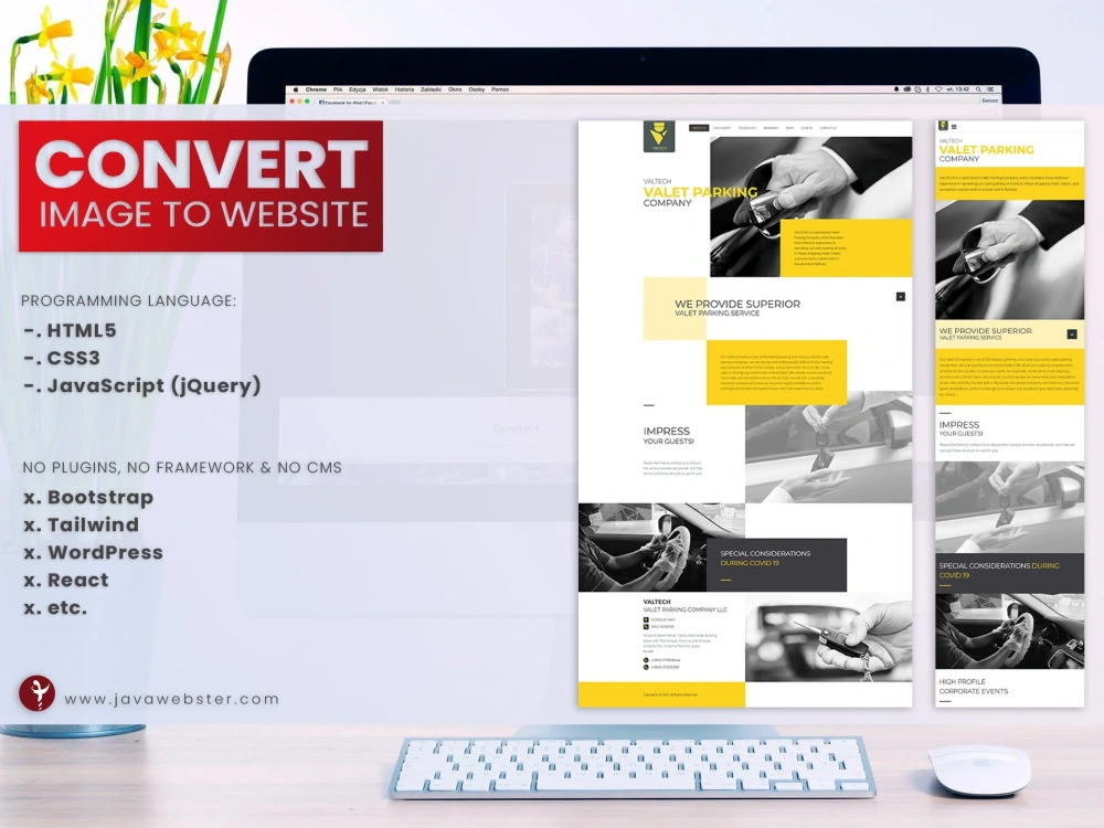 Web with pure HTML and CSS | Upwork
