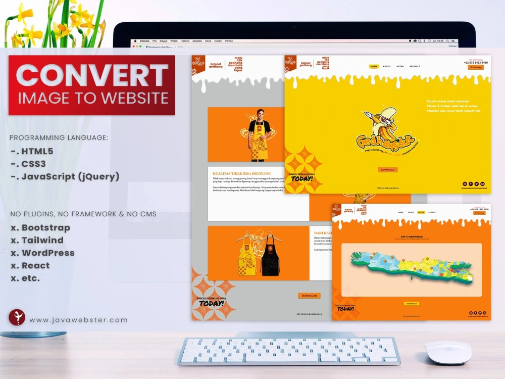 Web with pure HTML and CSS | Upwork