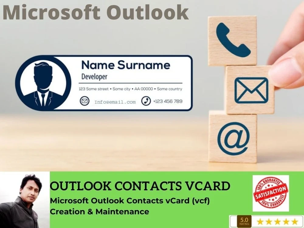 Microsoft outlook contacts vCard (vcf) creation and maintenance | Upwork
