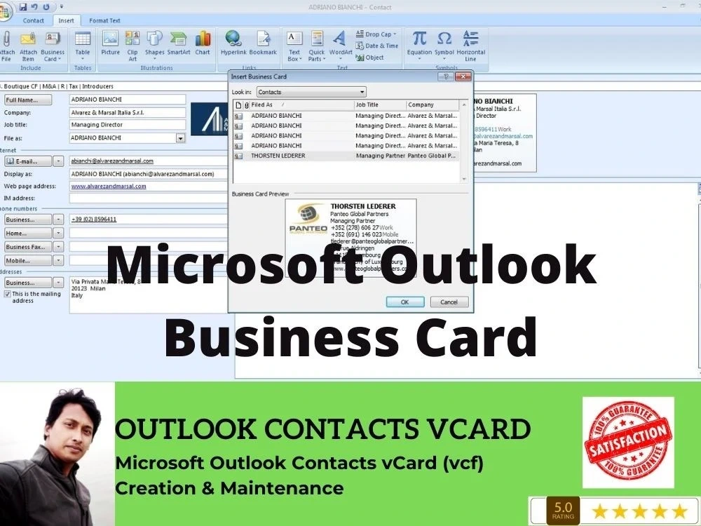 Microsoft outlook contacts vCard (vcf) creation and maintenance | Upwork