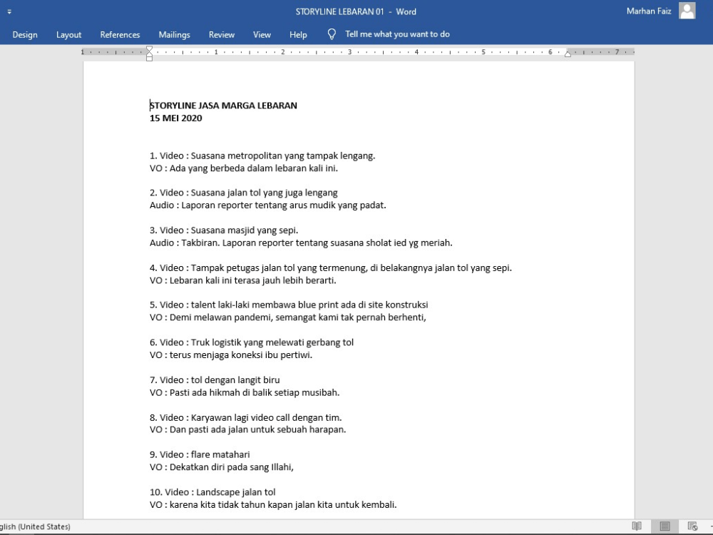 A Indonesian scripwriting for your video | Upwork
