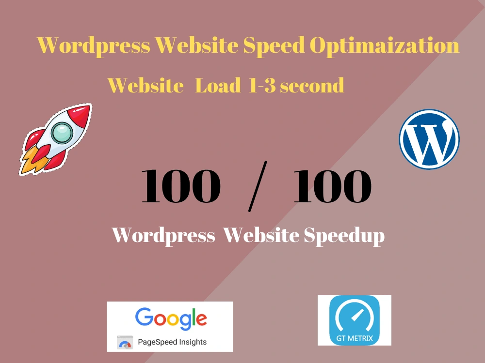 WordPress website speed optimization by GTmetrix and google insight | Upwork