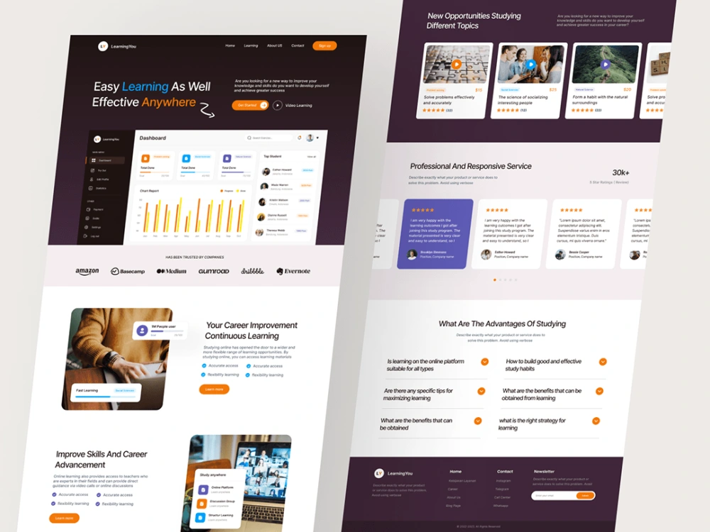 A modern and unique landing page design | Upwork