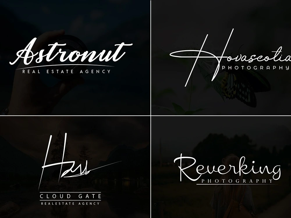 Calligraphy, cursive, hand-drawn, signature logo design for business ...