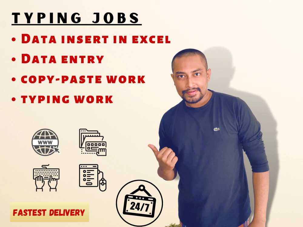 1 hour of Microsoft Word and Excel typing work with 100% correctness ...