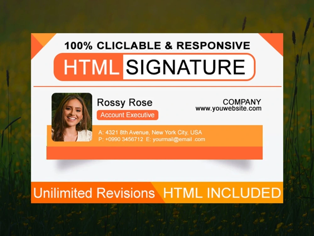 A clickable HTML animated email signature or GIF email signature | Upwork