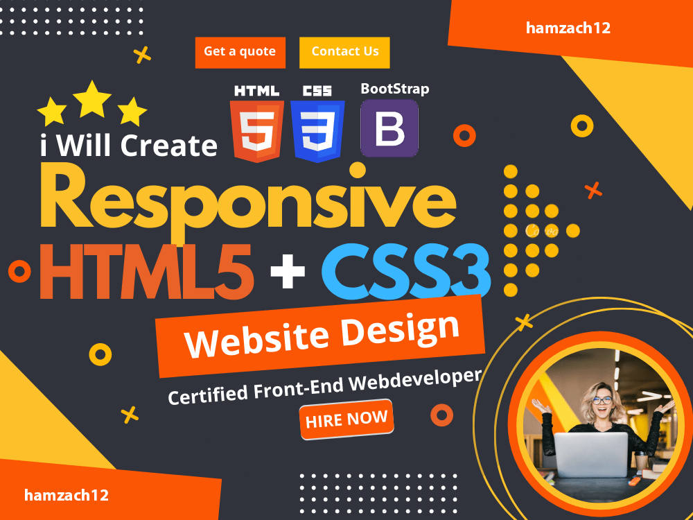 Responsive HTML Website with CSS , JS and Boostrap | Upwork