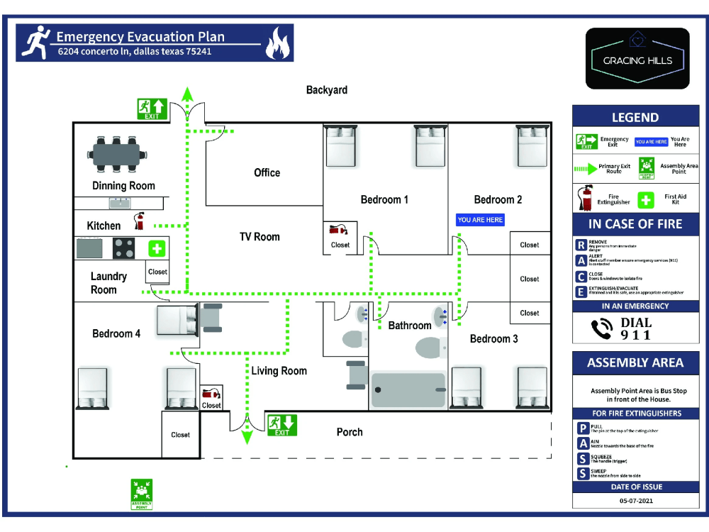 Emergency Fire Evacuation maps Floor Plan | Upwork