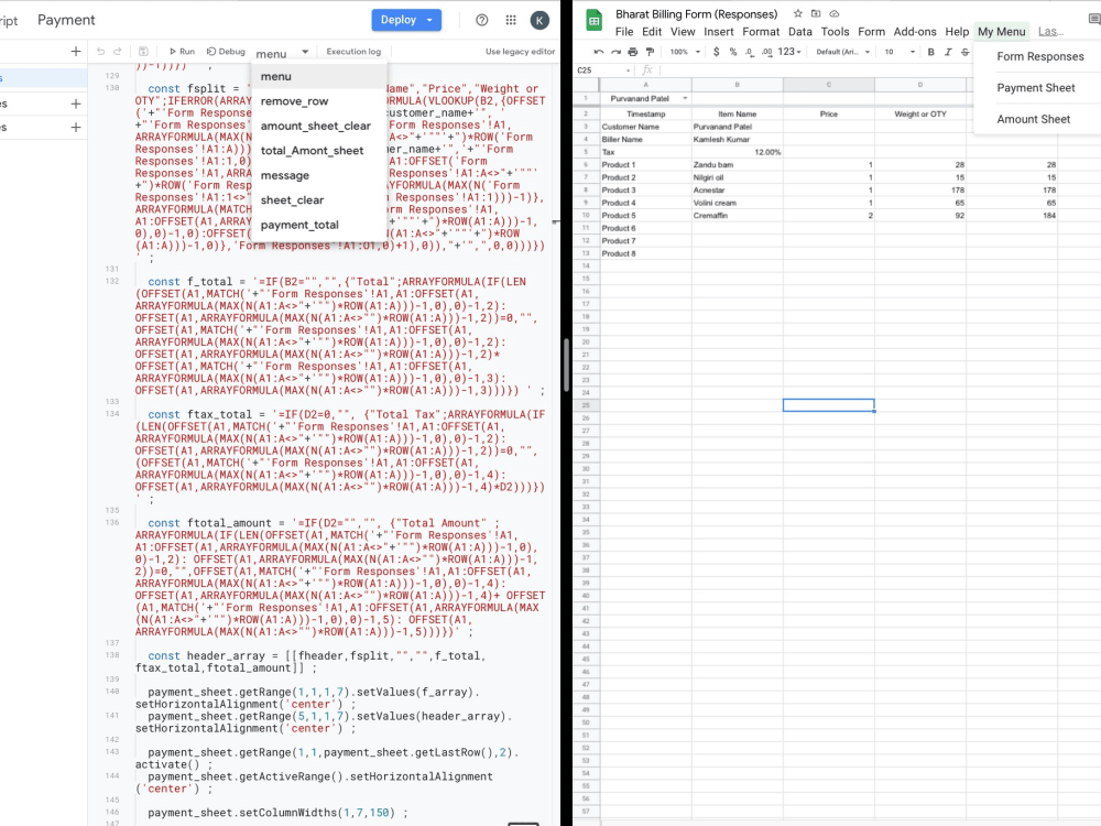 Simple Google automation app script for Google Sheets and Google form ...