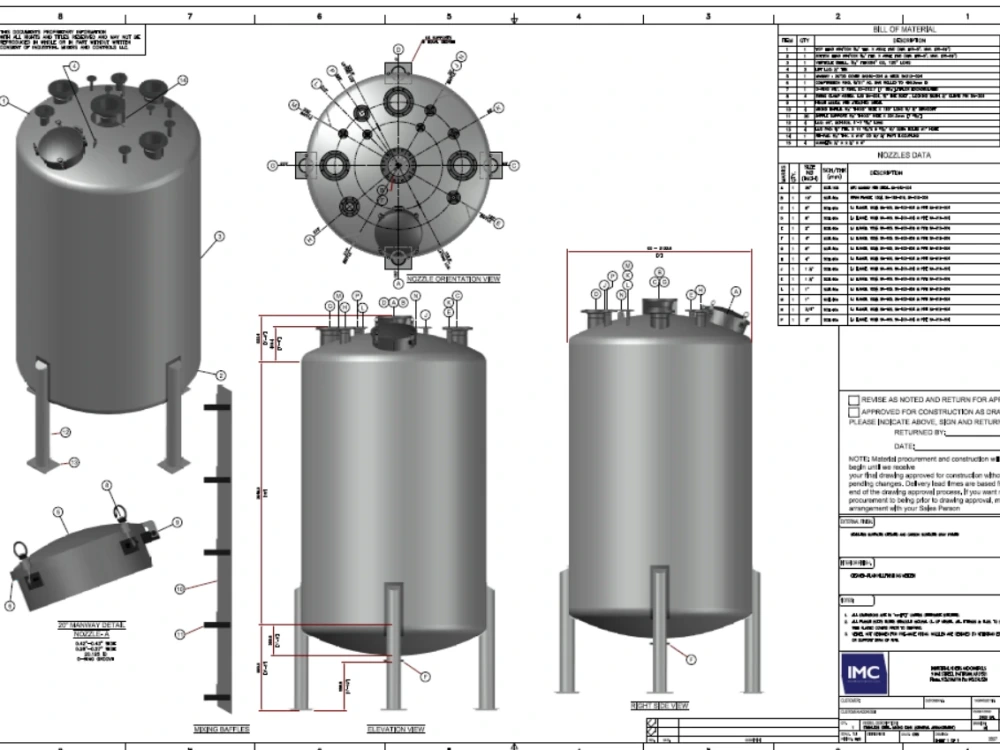 A complete/standard fabrication drawings of Storage tanks, Pressure ...