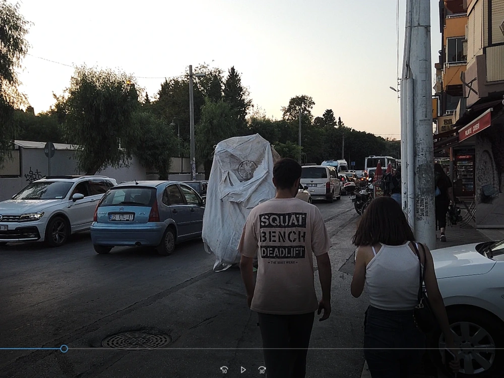 A 10-min. 4K street walking video recorded by a professional gimbal ...